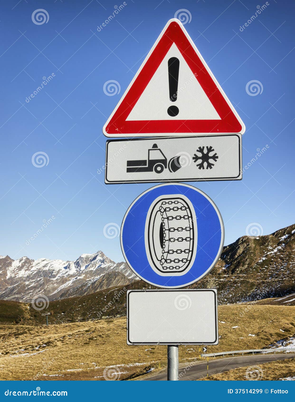Winter tire road sign stock image. Image of triangle - 37514299