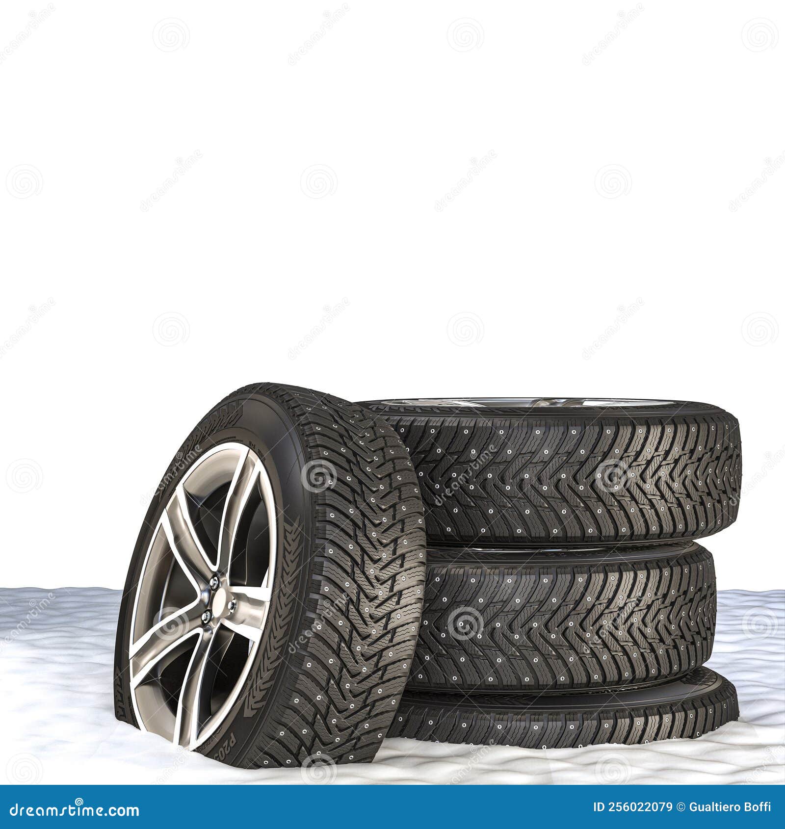 Winter tires on snow stock illustration. Illustration of transportation ...