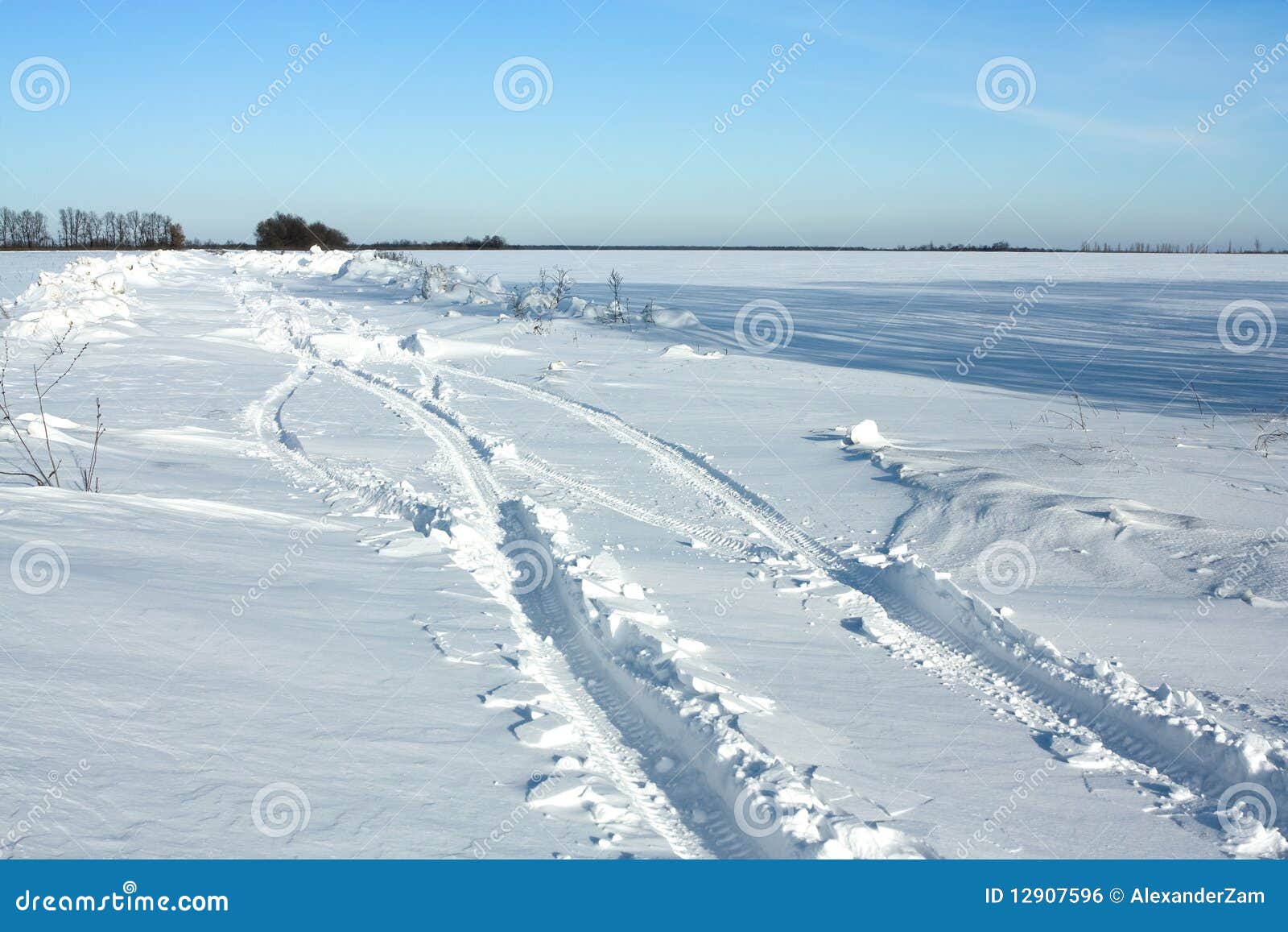 Winter track stock photo. Image of trees, route, scenery - 12907596
