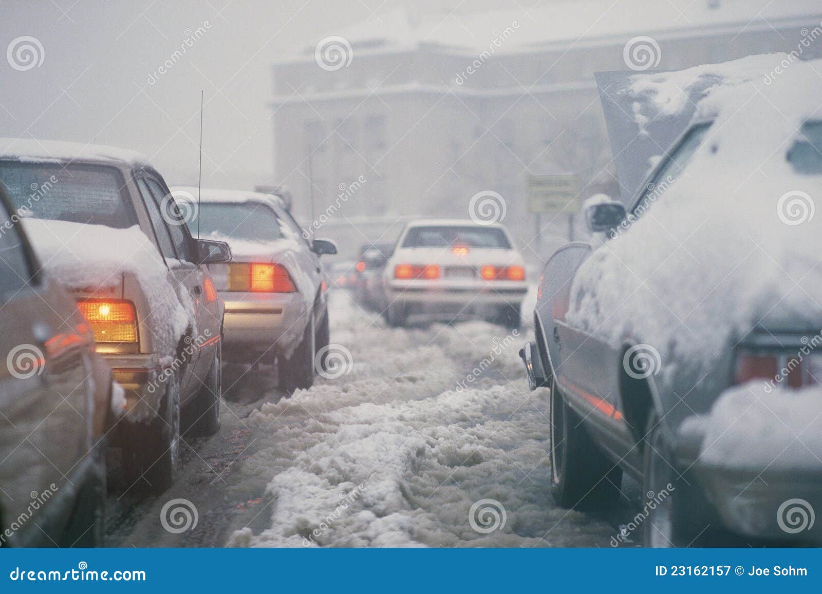 Winter traffic stock image. Image of snow, slushy, light - 23162157