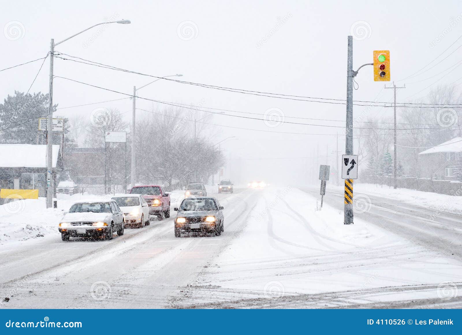 Winter Traffic stock photo. Image of winter, cars, snow - 4110526