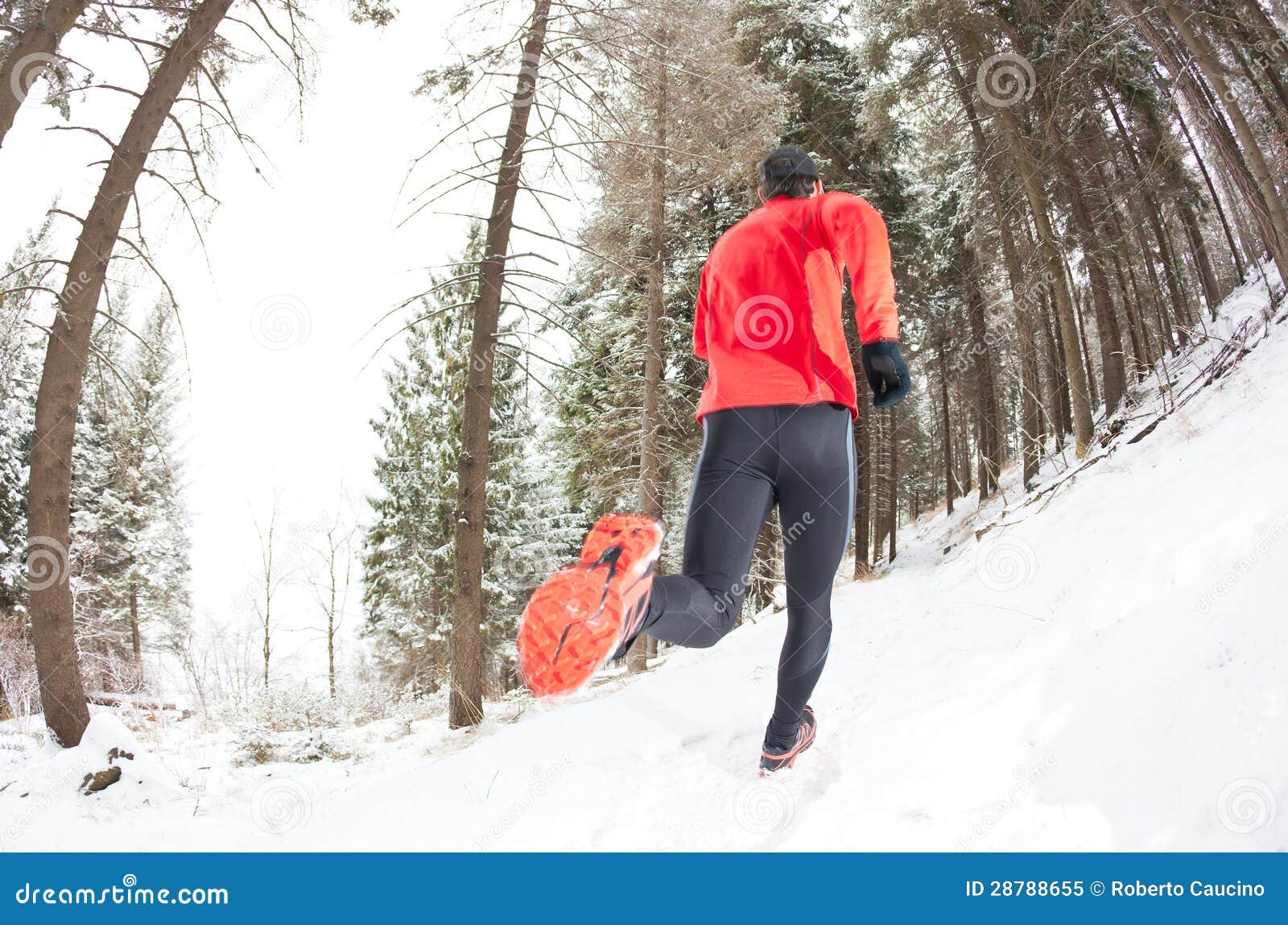 Winter trail running stock image. Image of black, lifestyle - 28788655