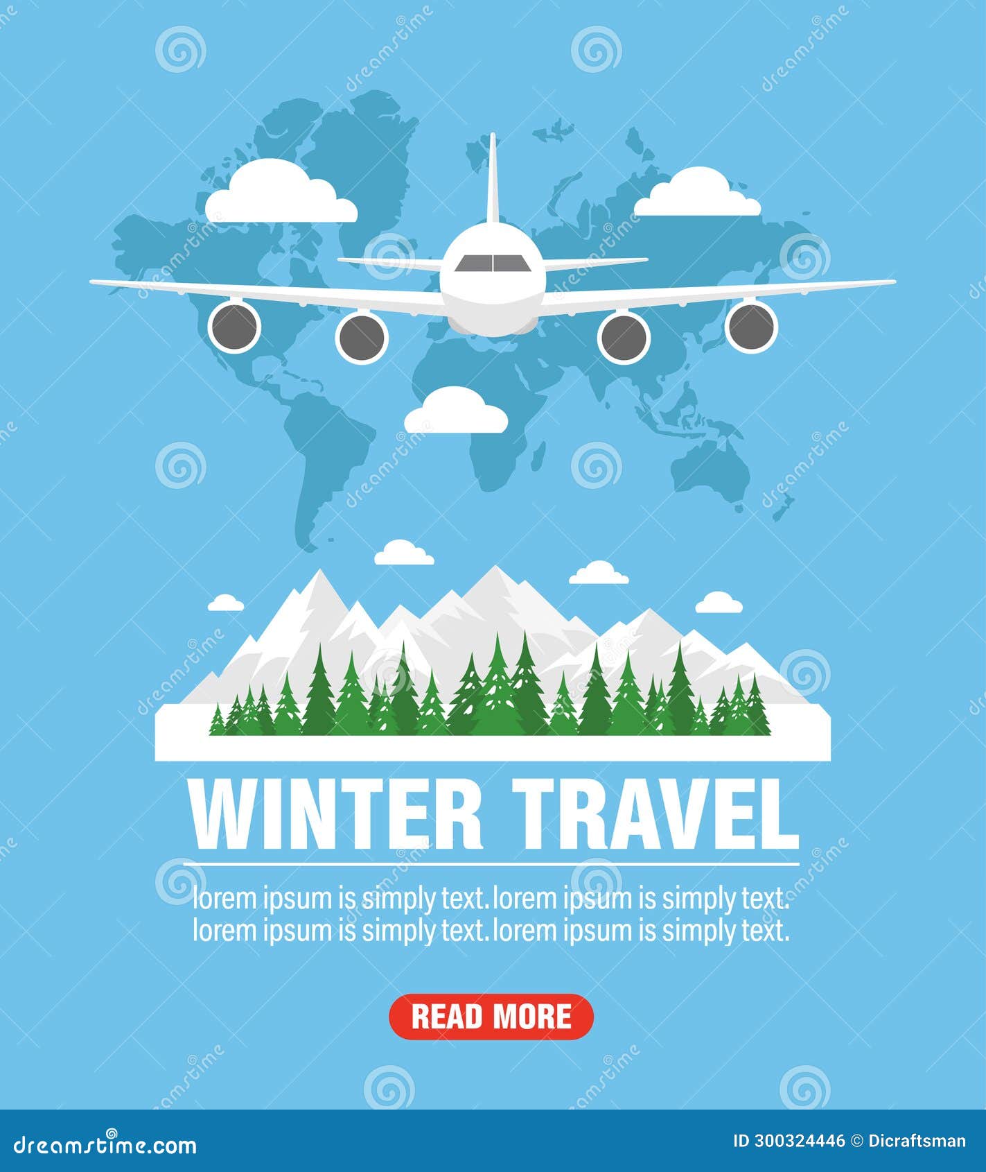 Winter Travel Concept Design Flat Stock Illustration - Illustration of ...