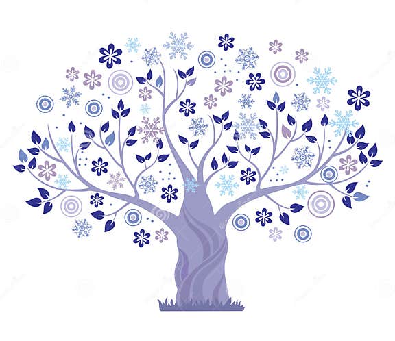 Winter tree. stock vector. Illustration of design, botanical - 16235238