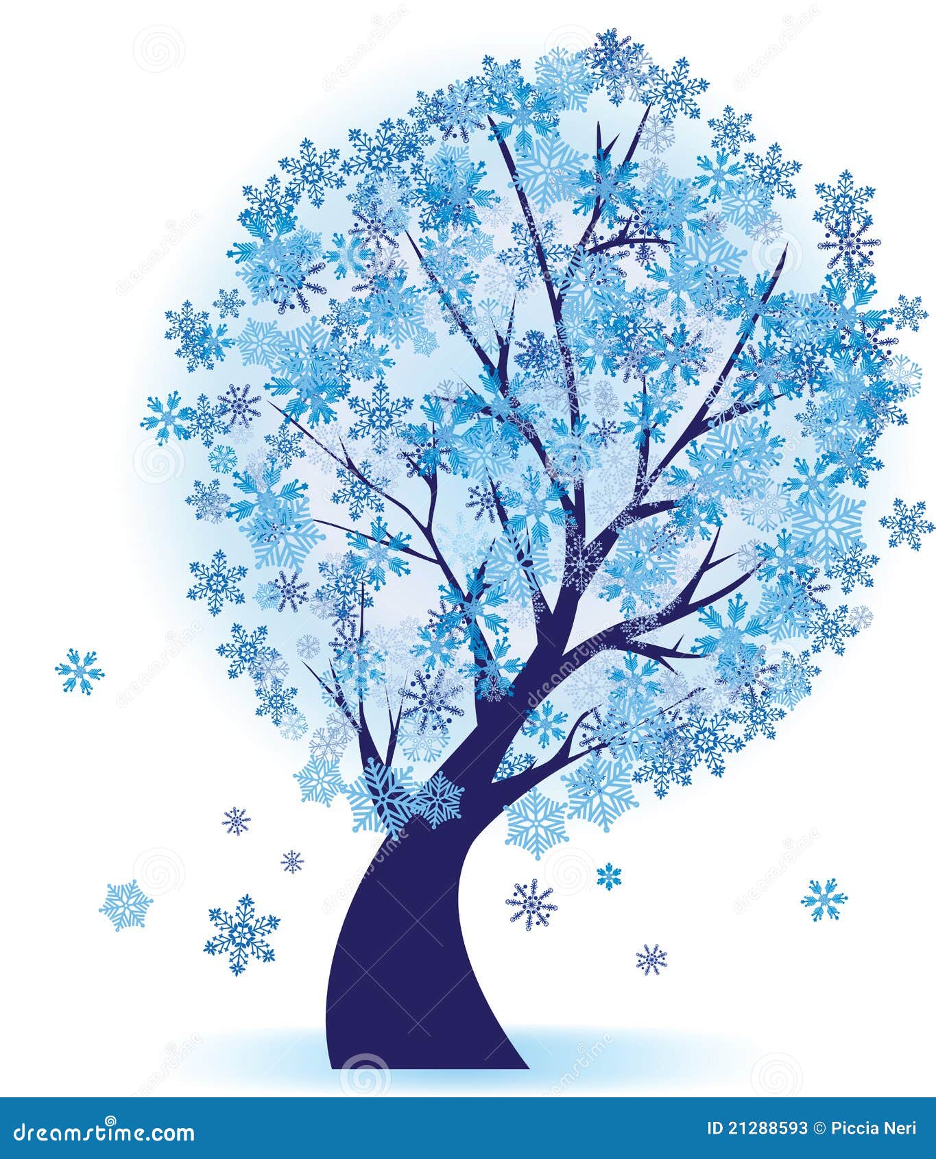 Winter tree stock vector. Illustration of greetings, freeze - 21288593