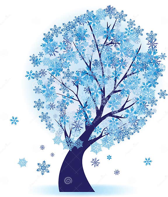 Winter tree stock vector. Illustration of greetings, freeze - 21288593