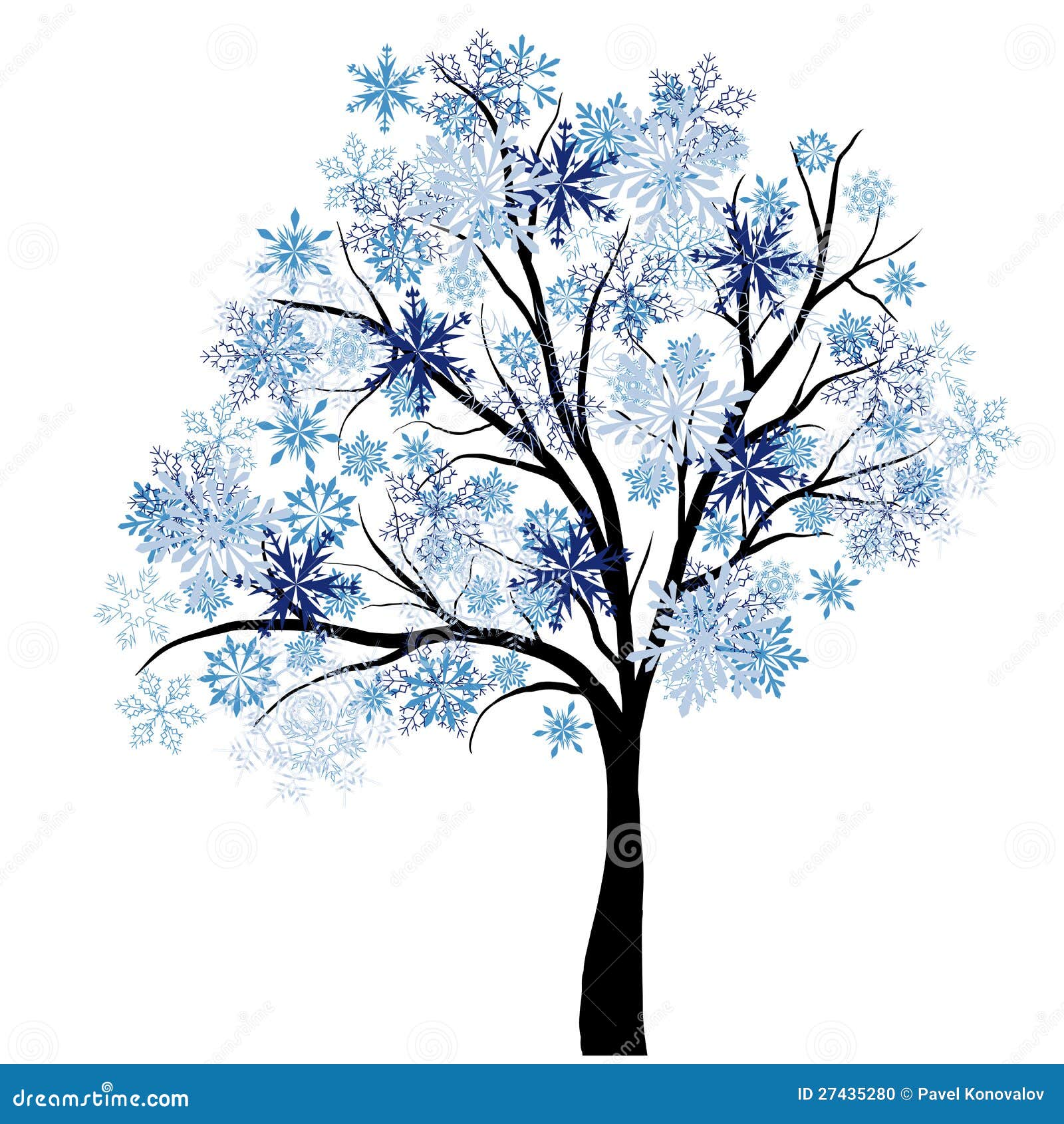 Winter tree stock vector. Illustration of blue, colorful - 27435280