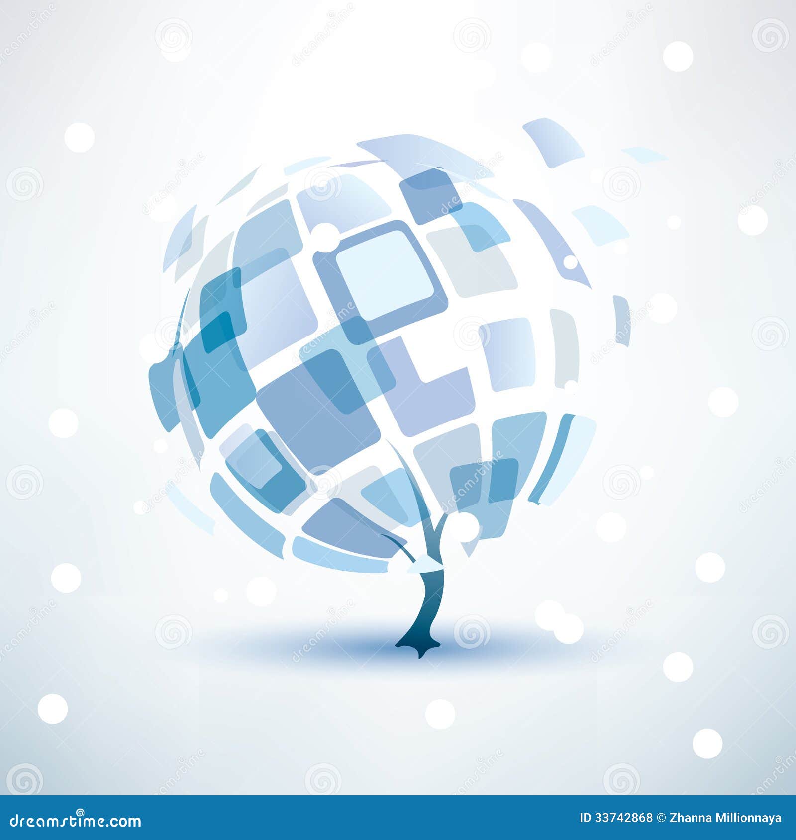Winter tree, abstract icon stock vector. Illustration of blue - 33742868