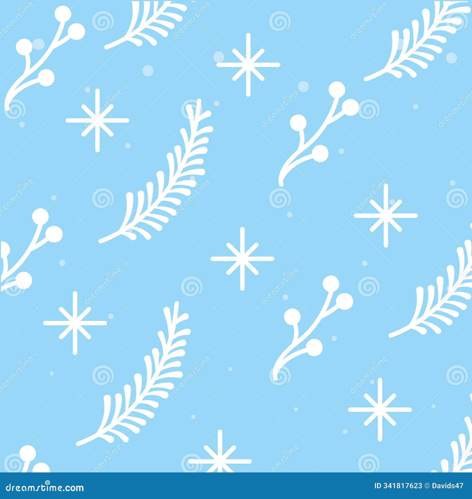 Winter Tree Branch Icon Pattern Background Vector Stock Illustration ...