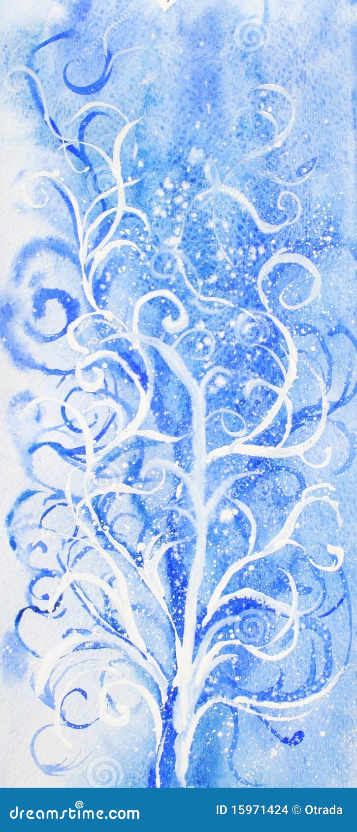 Winter tree drawing stock photo. Image of abstract, december - 15971424