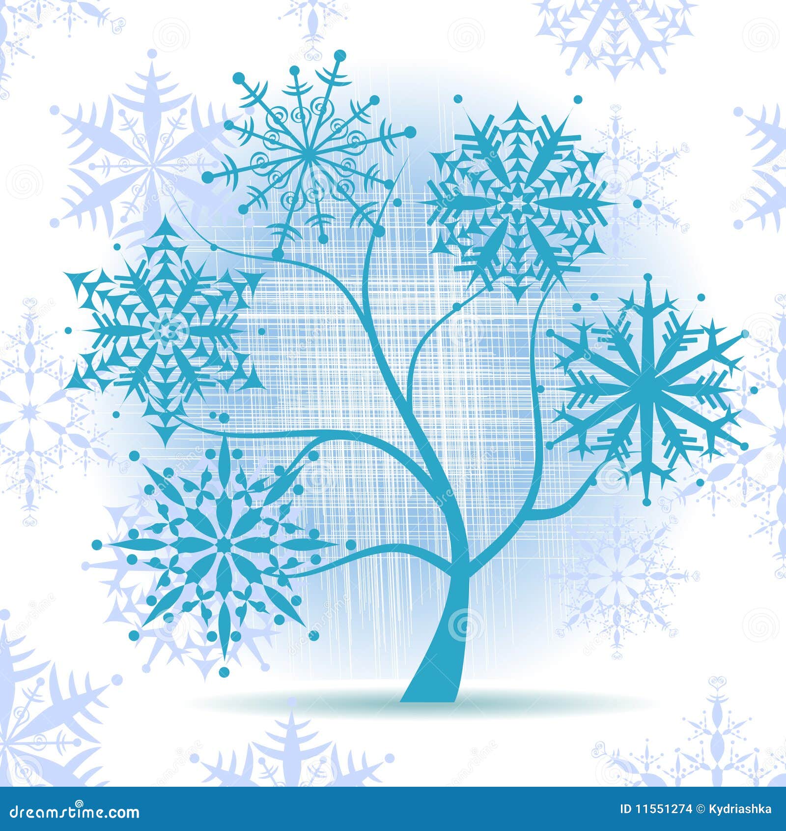 Winter Tree, Snowflakes. Christmas Holiday Stock Vector - Illustration ...
