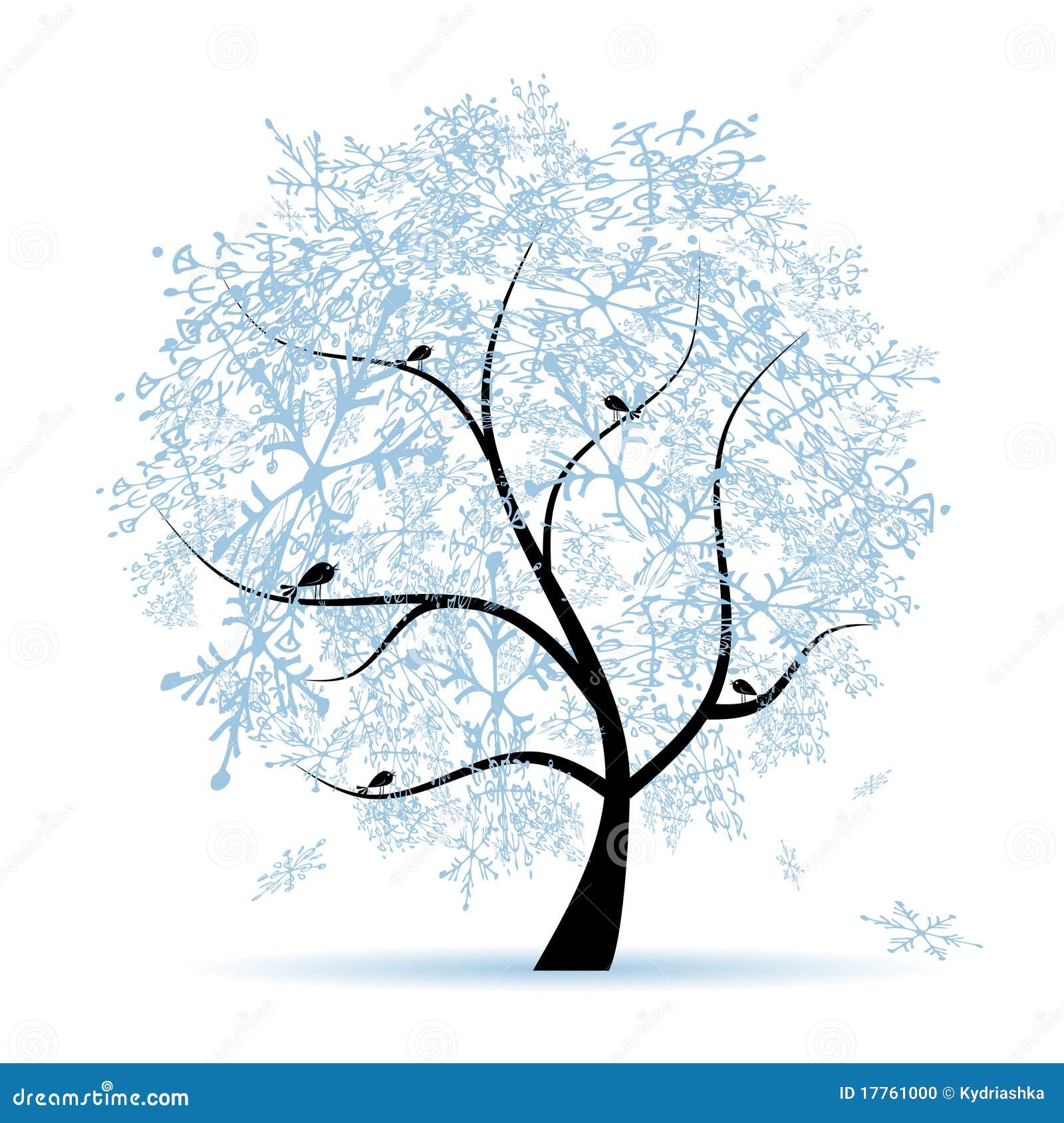 Winter Tree, Snowflakes. Christmas Holiday. Stock Vector - Illustration ...