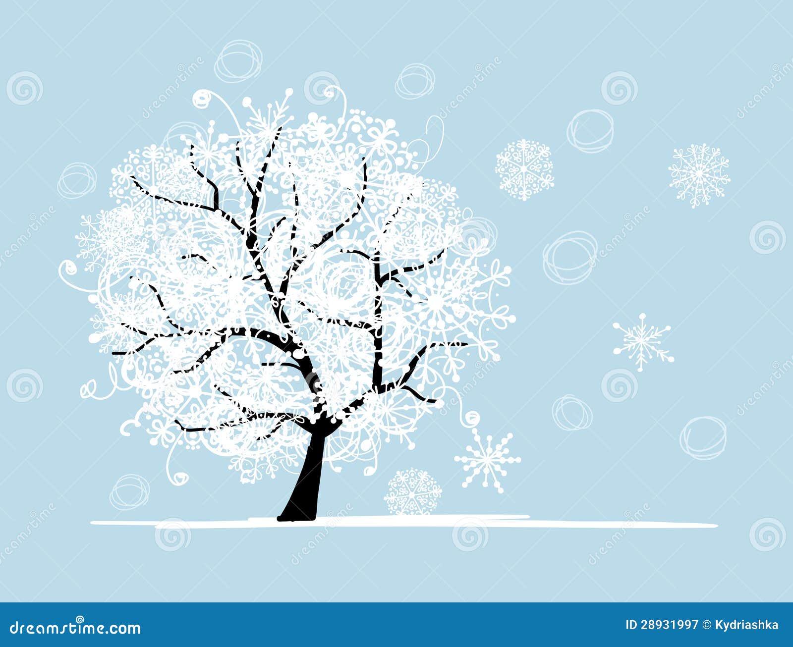 Winter Tree for Your Design. Christmas Holiday Stock Vector ...