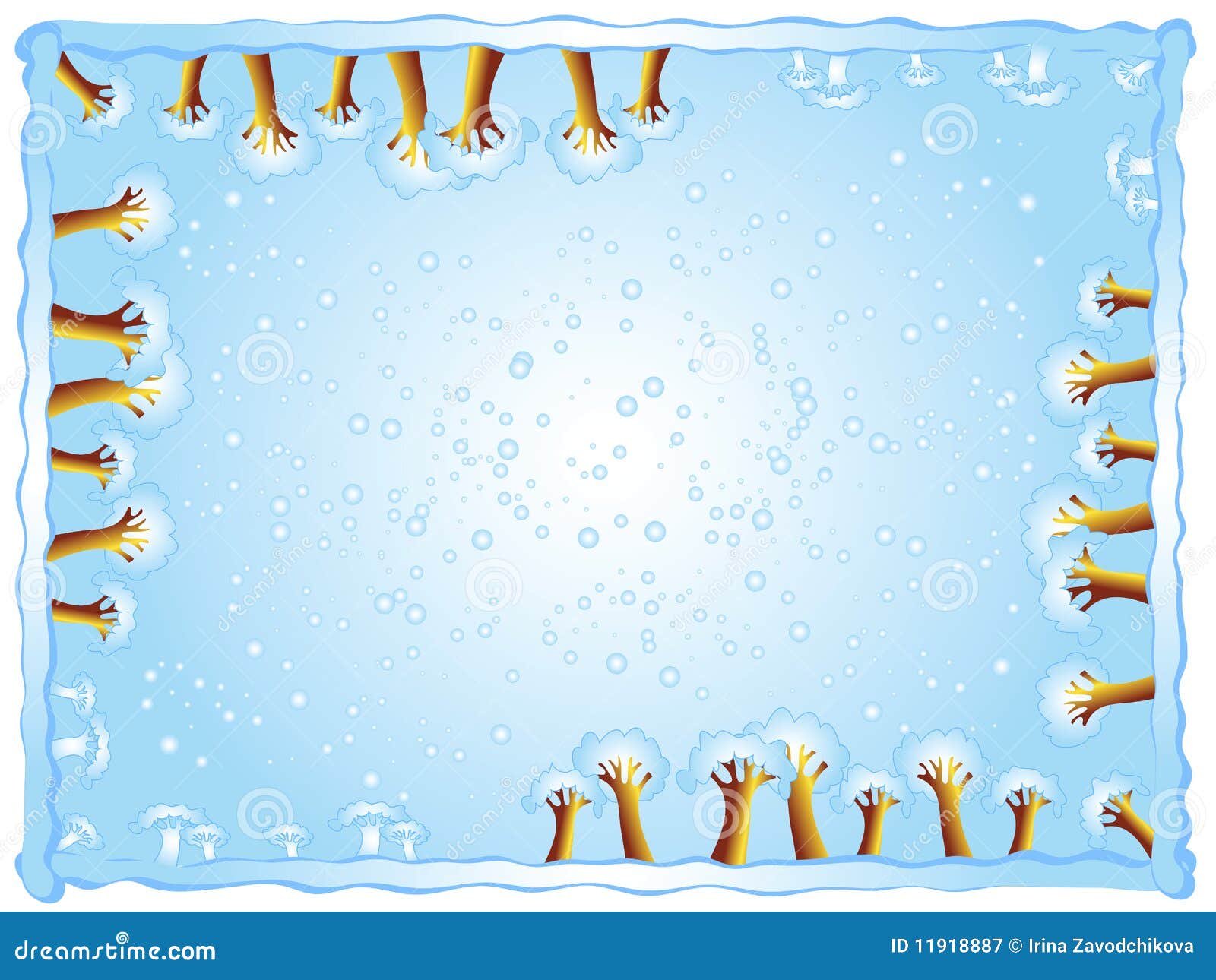 Winter trees (border) stock vector. Illustration of freeze - 11918887