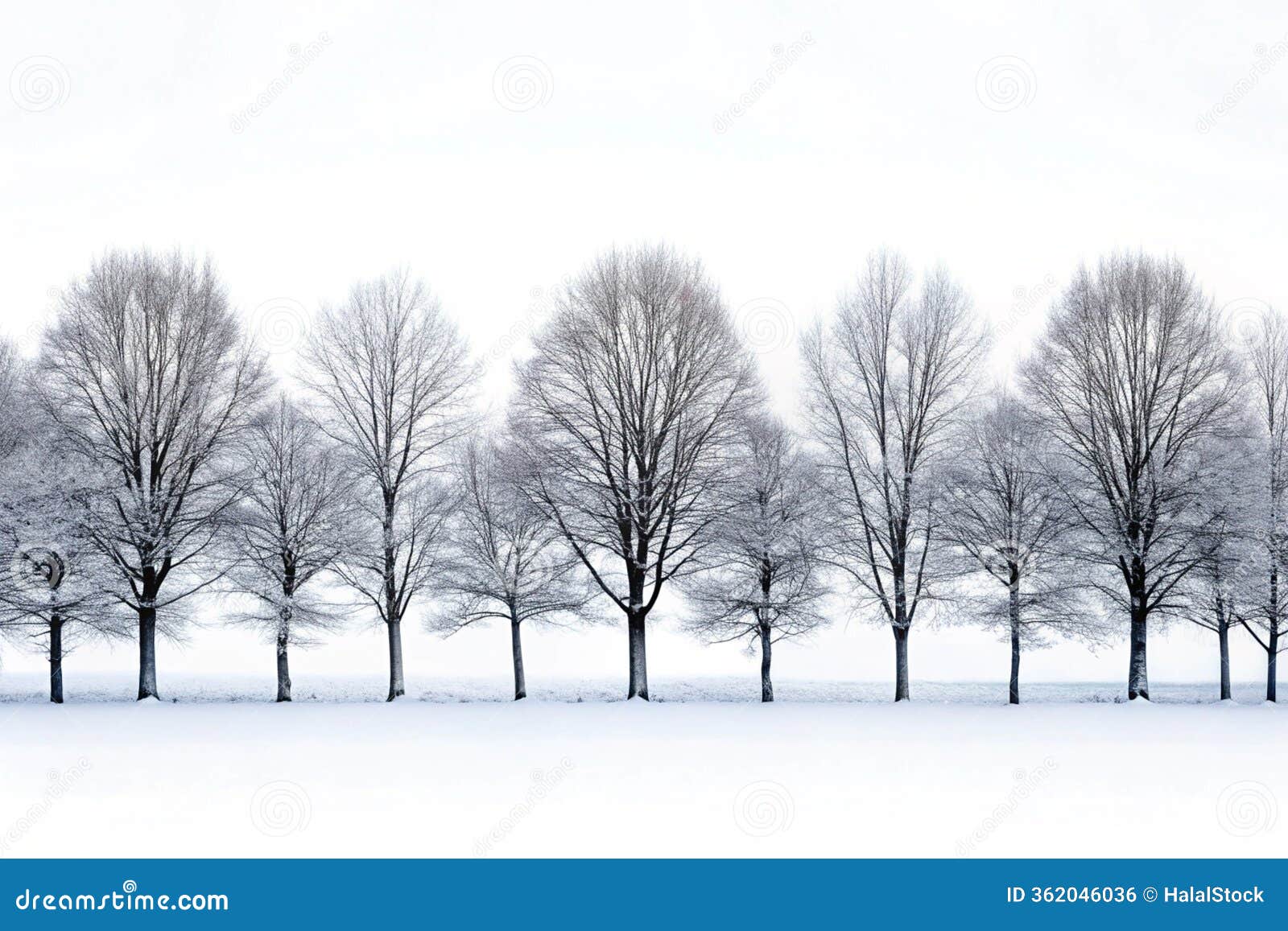 Winter Trees Border Isolated on White Stock Illustration - Illustration of season, winter: 362046036