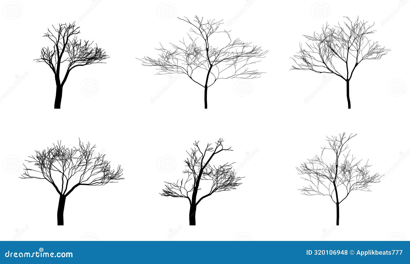 Winter Trees Collection. Silhouettes Bare Trees. Winter Trees Nature ...