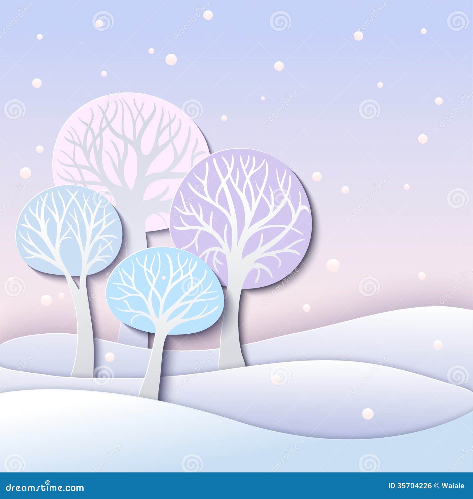 Winter trees stock vector. Illustration of christmas - 35704226