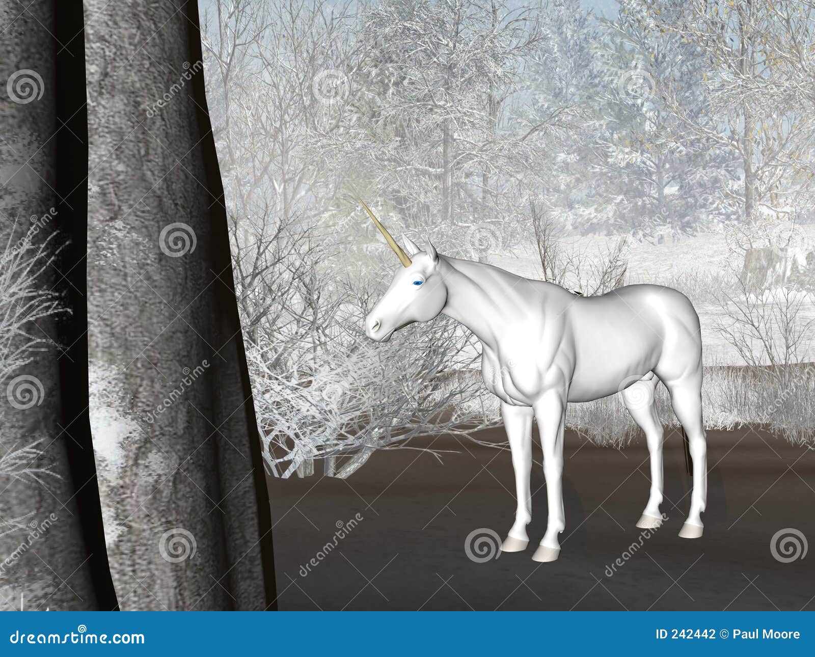 Winter Unicorn stock illustration. Illustration of unicorn - 242442