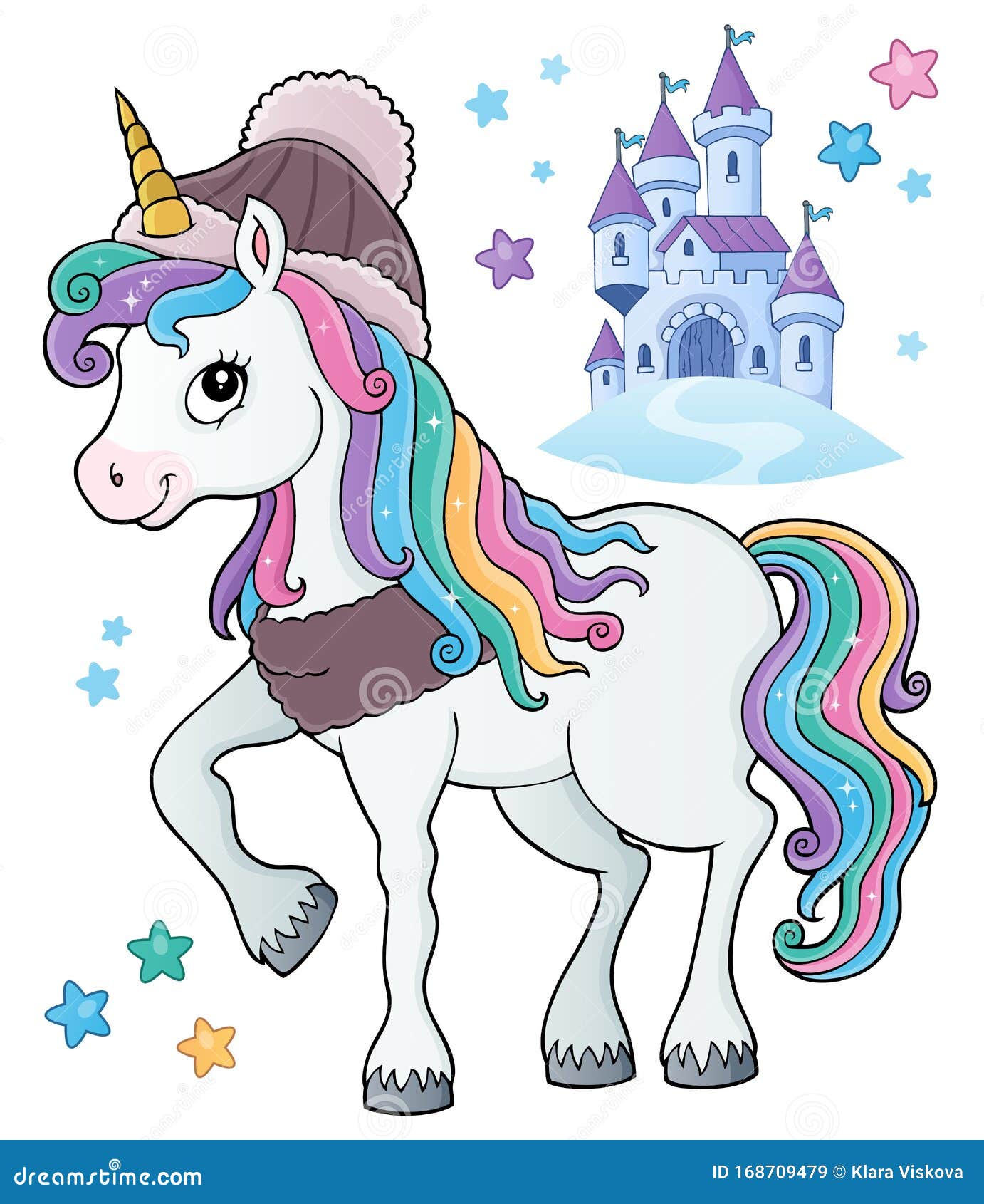 Winter Unicorn Theme Image 1 Stock Vector - Illustration of pony ...