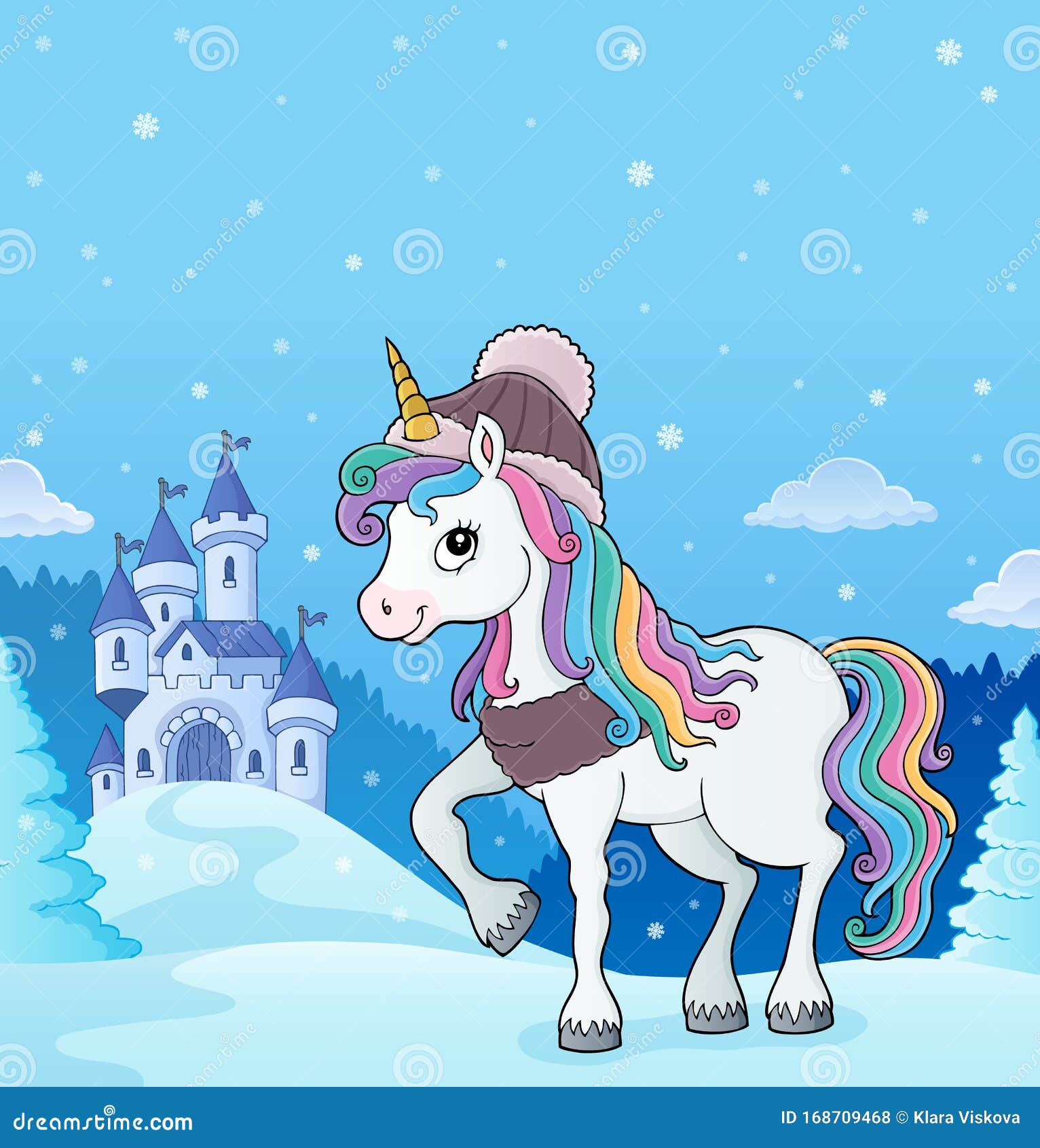 Winter Unicorn Theme Image 3 Stock Vector - Illustration of cute ...