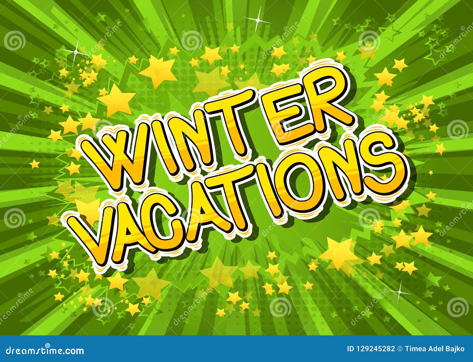 Winter Vacation - Comic Book Style Words. Stock Illustration ...