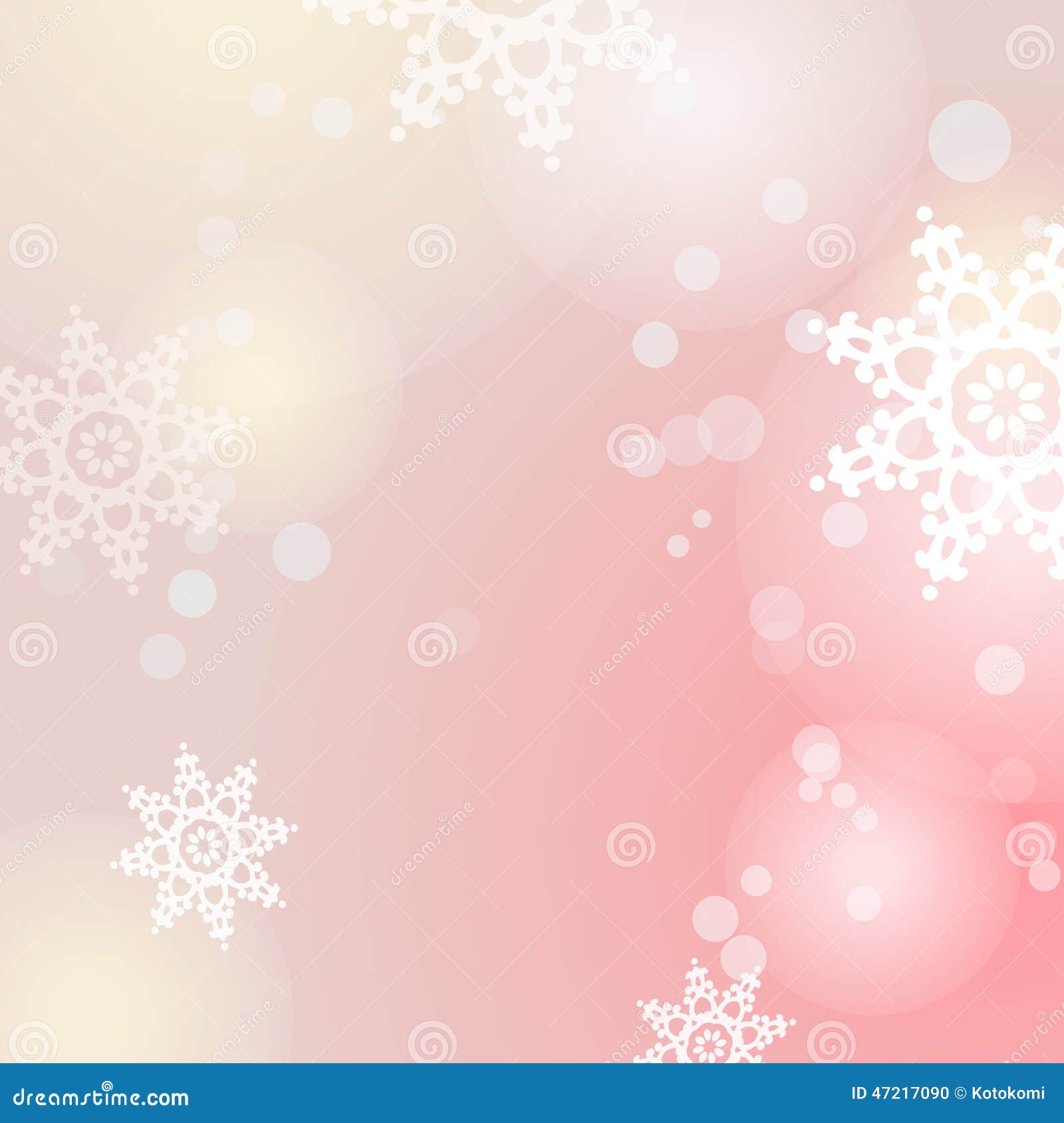 Winter Vector Pink Background with Snowflakes and Lights Stock Vector ...