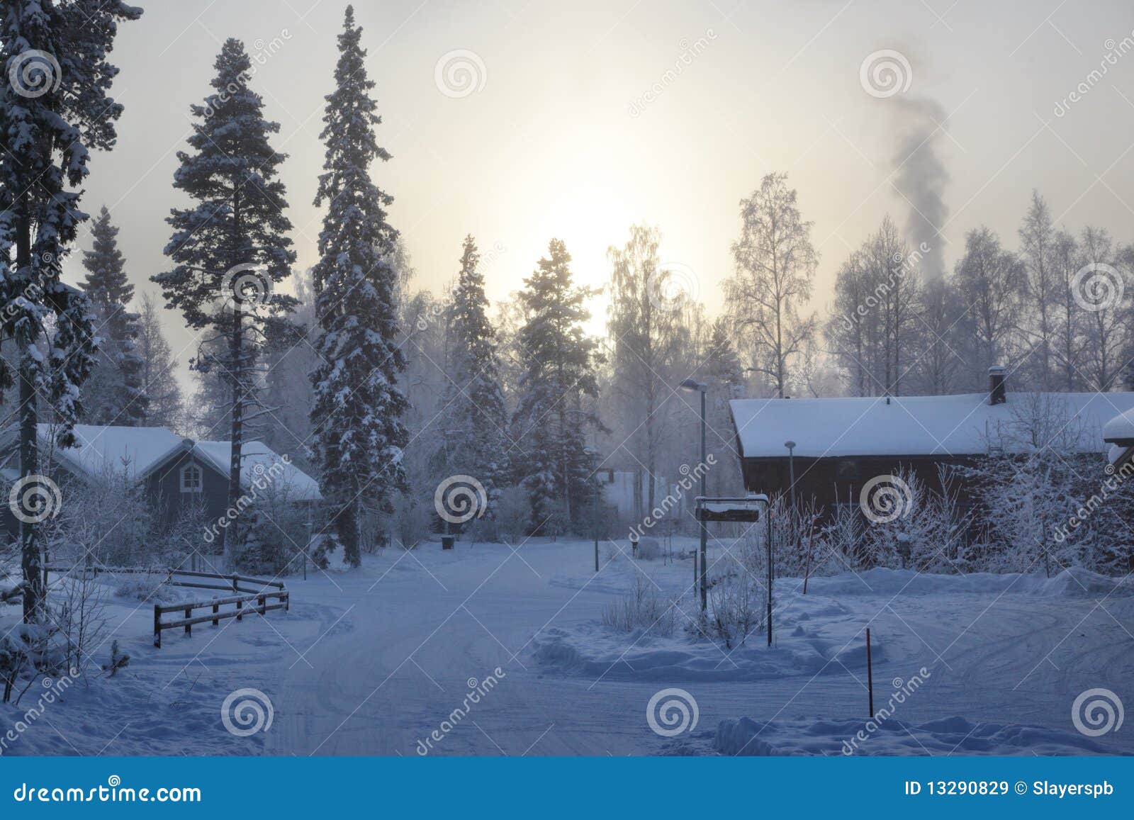 Winter view stock image. Image of landscape, road, frost - 13290829