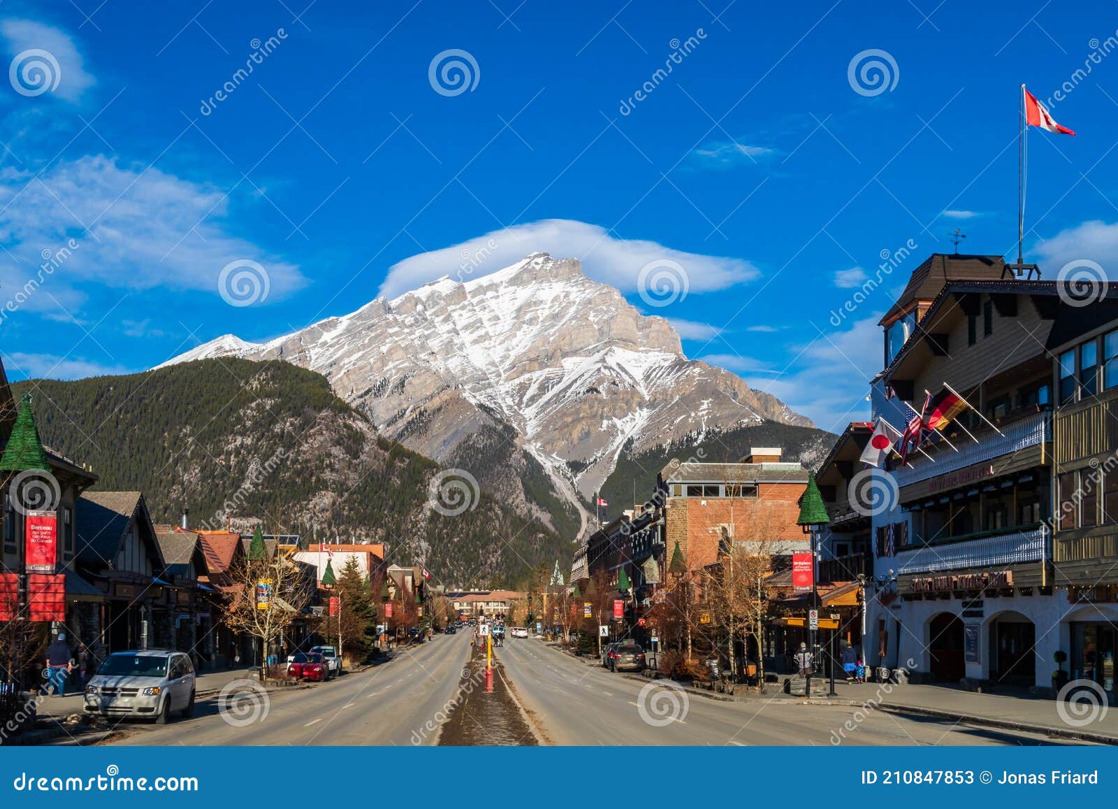 Winter View of Banff Avenue in Banff, Canada Editorial Stock Photo ...