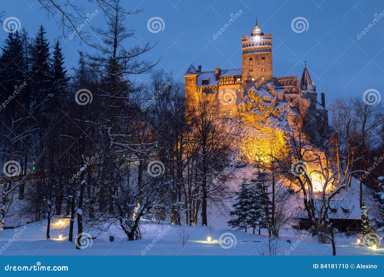 Winter View of Bran Castle, Also Known As Dracula`s Castle Stock Photo ...