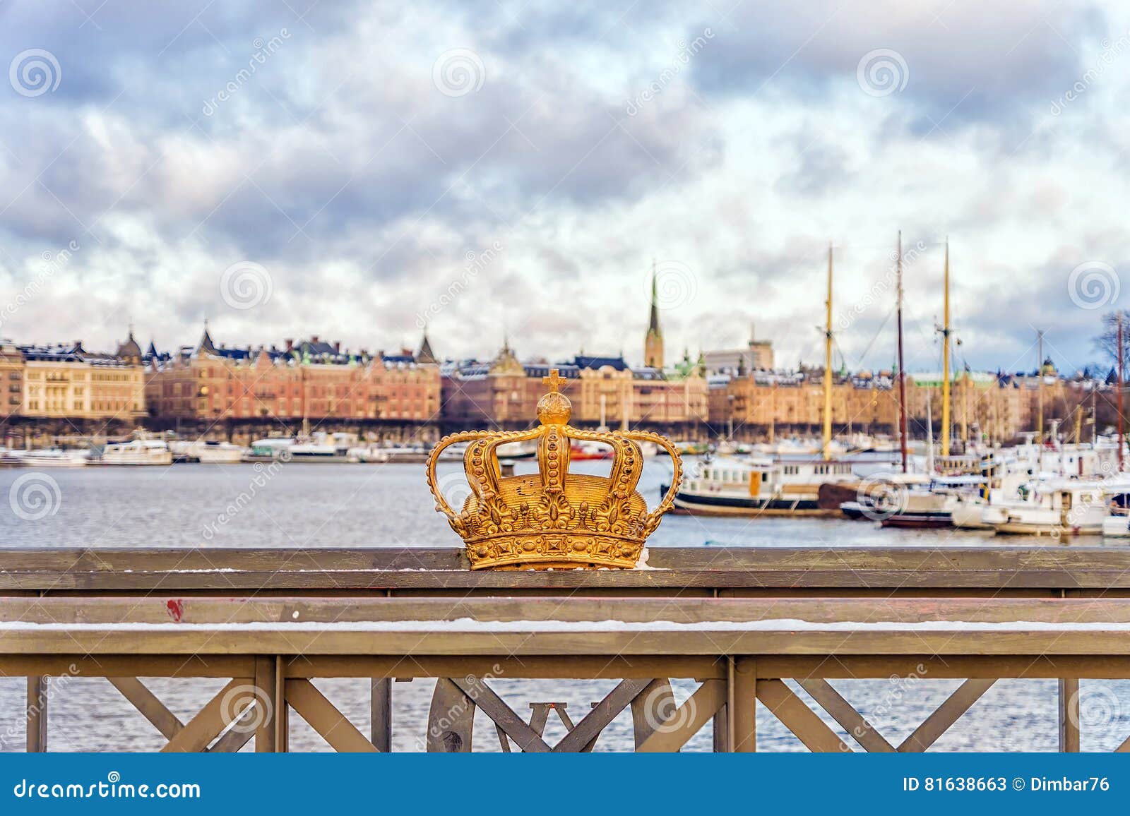 Winter View of the Bridge of Skeppsholmen in Stockholm. Stock Image ...