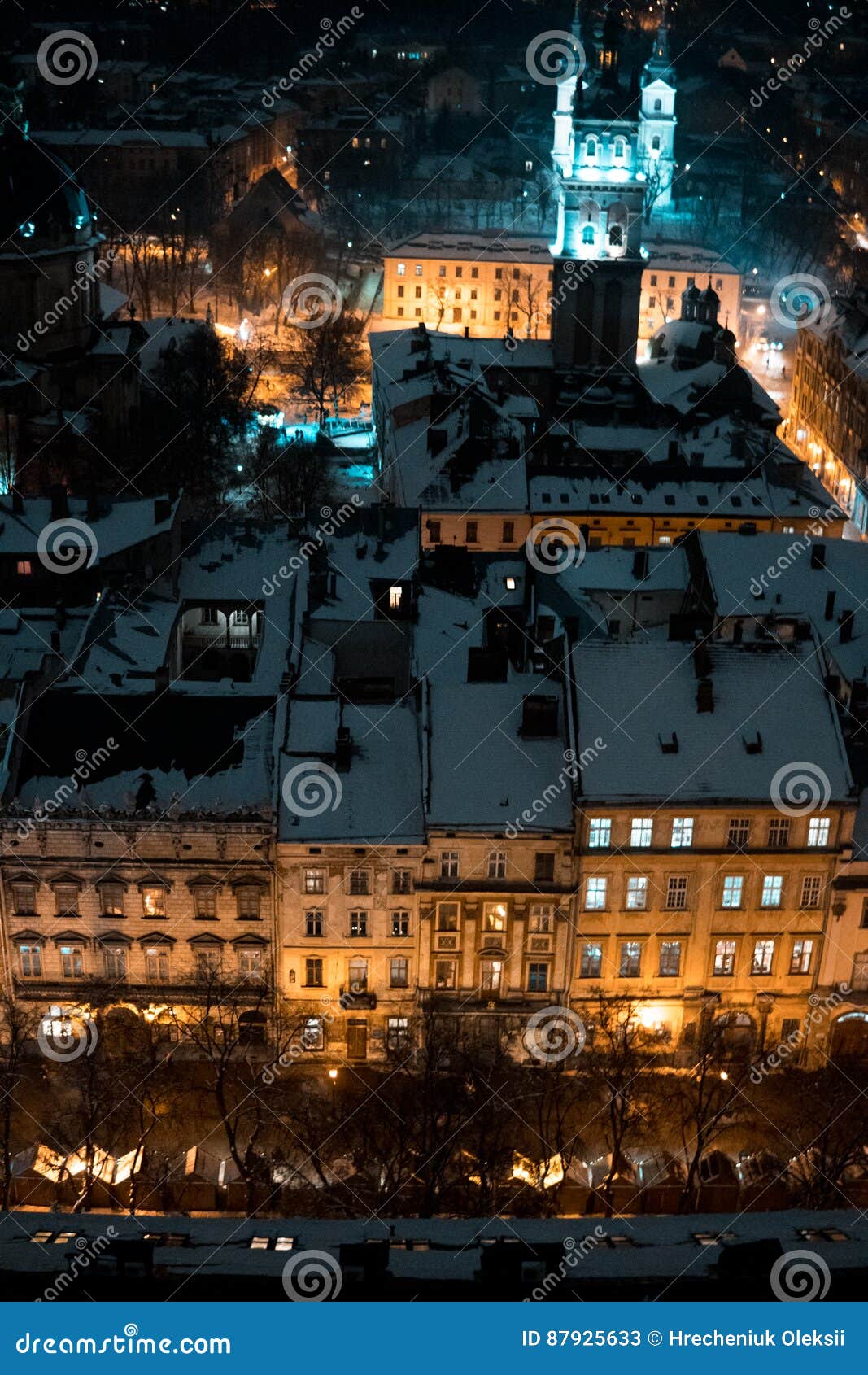Winter View on the Downtown Stock Image - Image of baroque, aerial ...