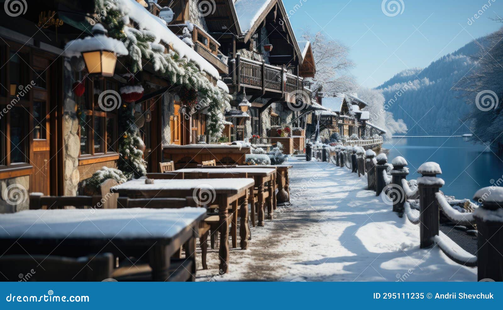 Winter View of Hallstatt Village in Austria Stock Illustration ...