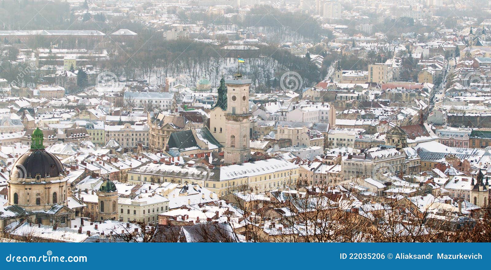 Winter View Of Lviv, Ukraine Royalty Free Stock Image - Image: 22035206