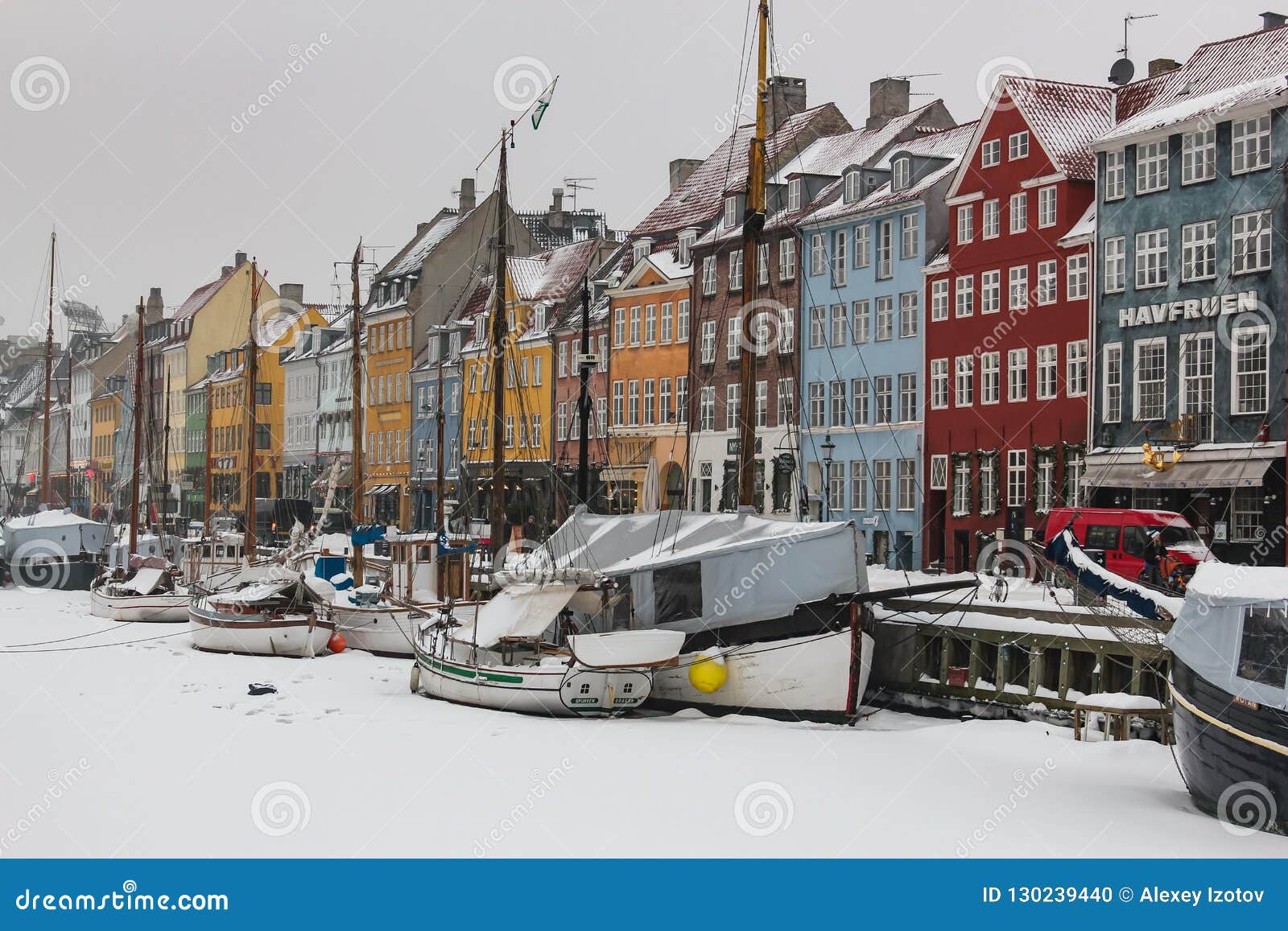 Winter View of the New Harbor in Copenhagen, Denmark Editorial Image ...