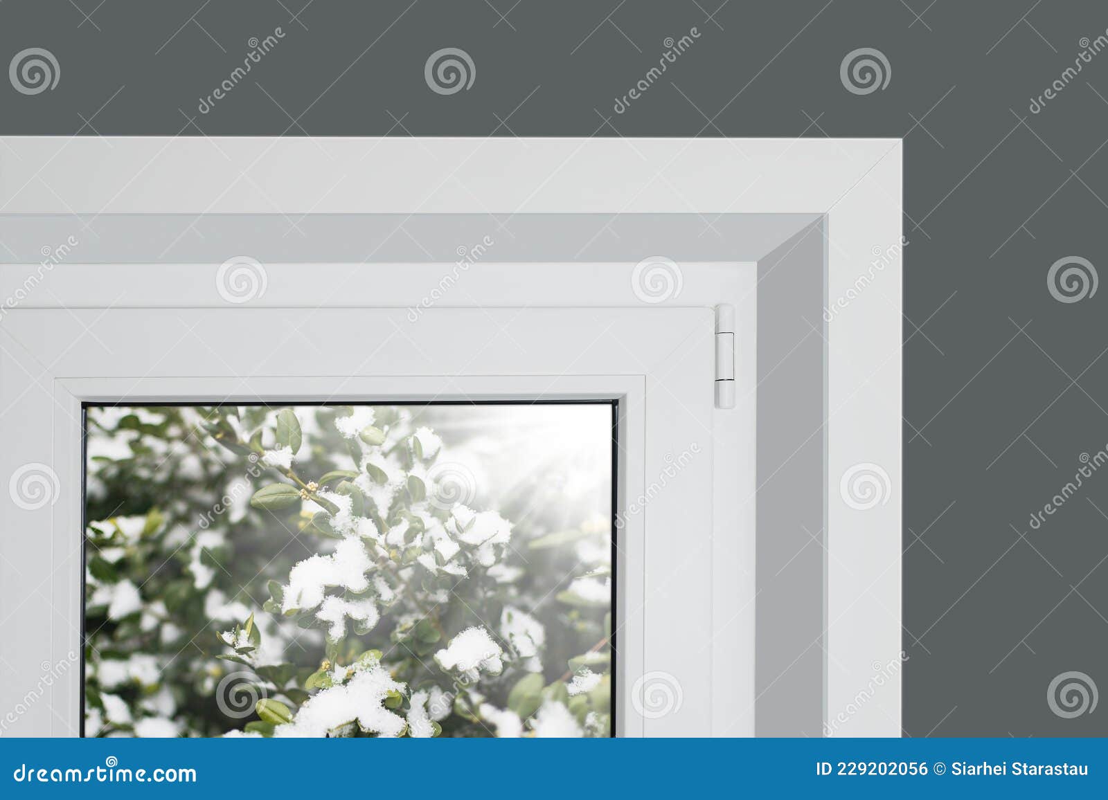 Winter View from a Plastic Window Stock Photo - Image of interior ...