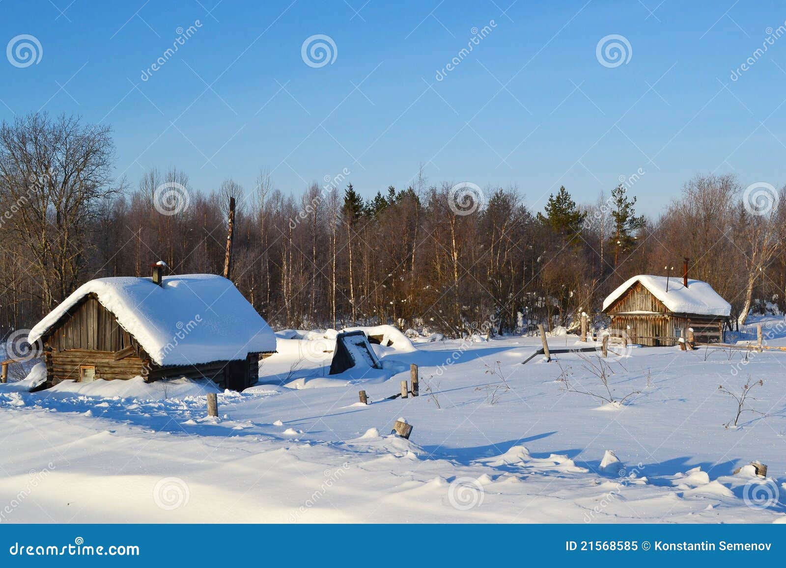 Winter View of Small Russian Village Stock Image - Image of nature ...