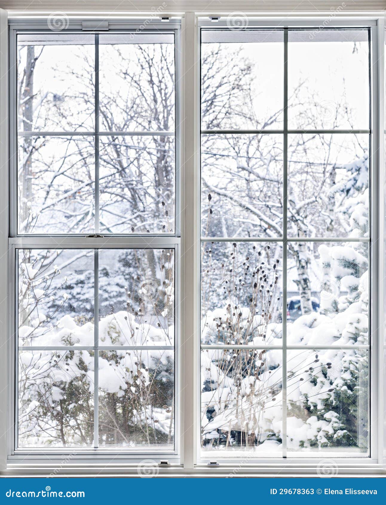 Winter view through window stock image. Image of light - 29678363