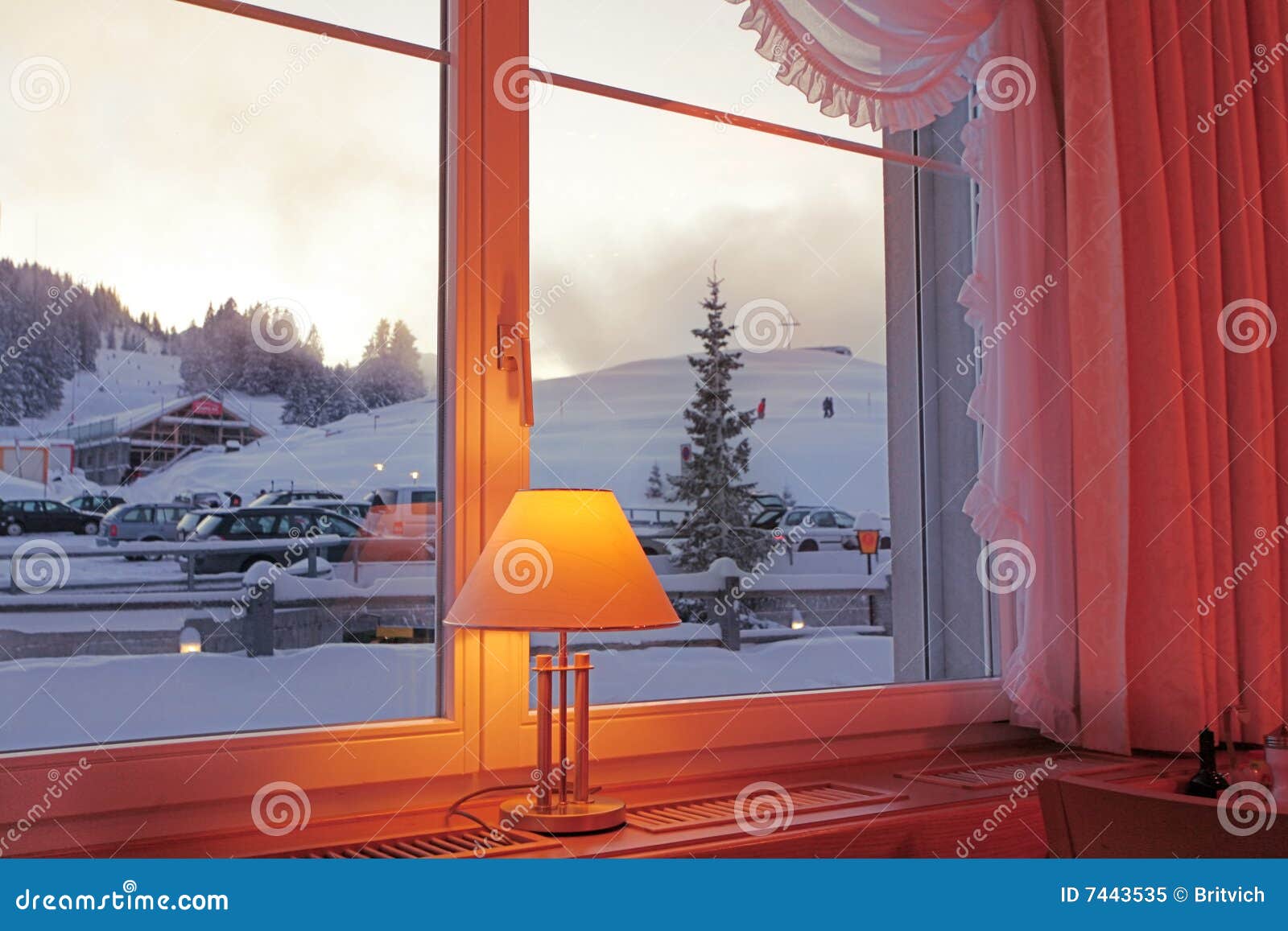 Winter View through a Window Stock Image - Image of food, hotel: 7443535