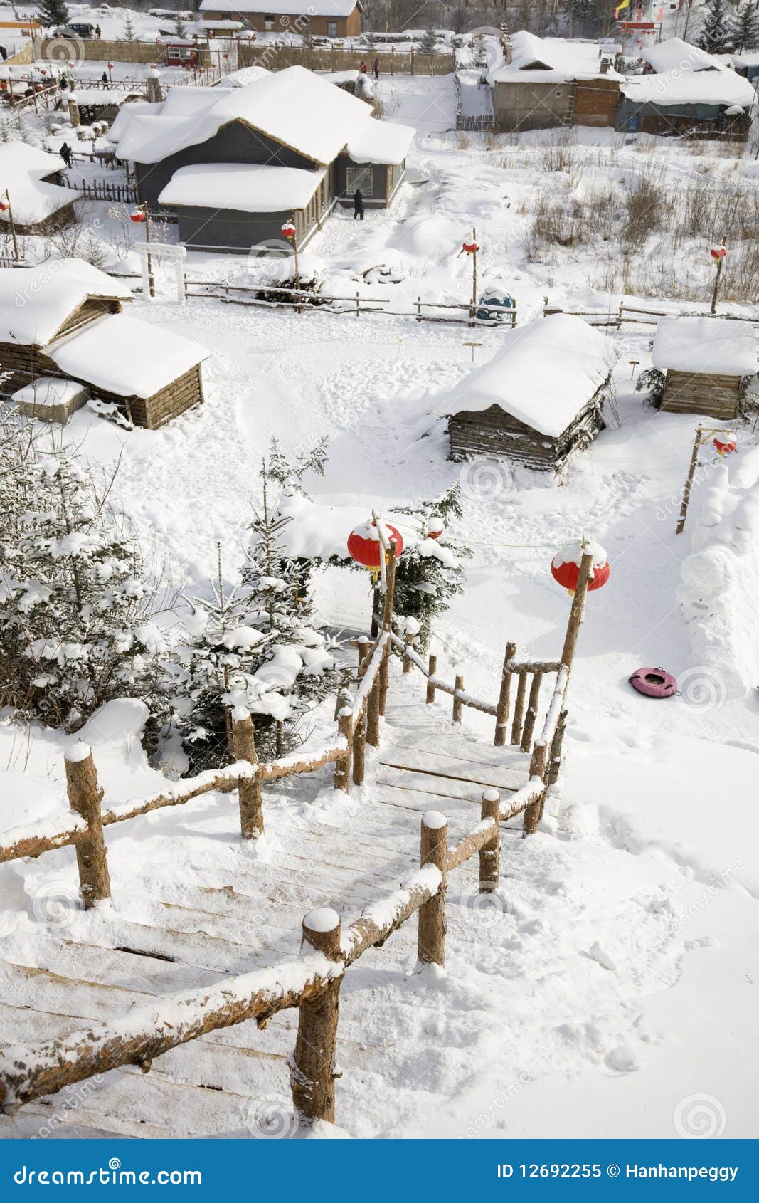 Winter village stock image. Image of chinese, nature - 12692255