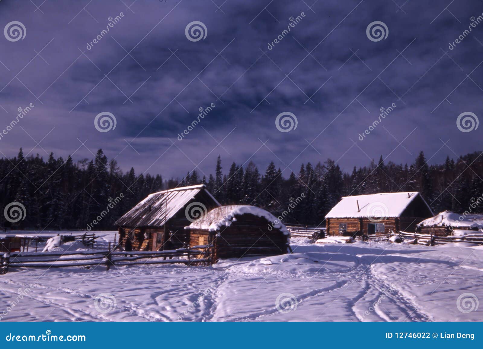 Winter village stock photo. Image of solitude, countryside - 12746022