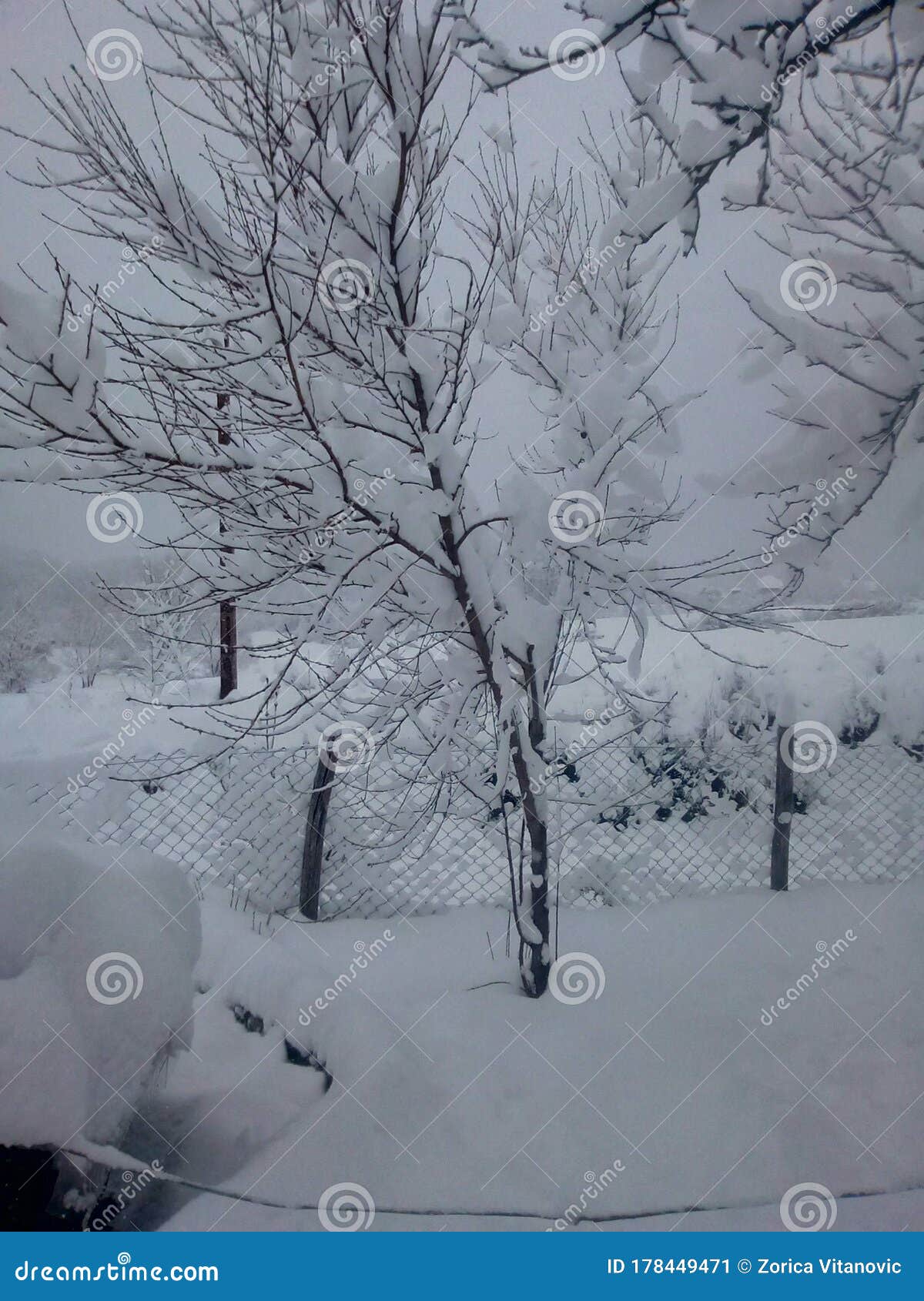 Winter in village in march stock image. Image of white - 178449471