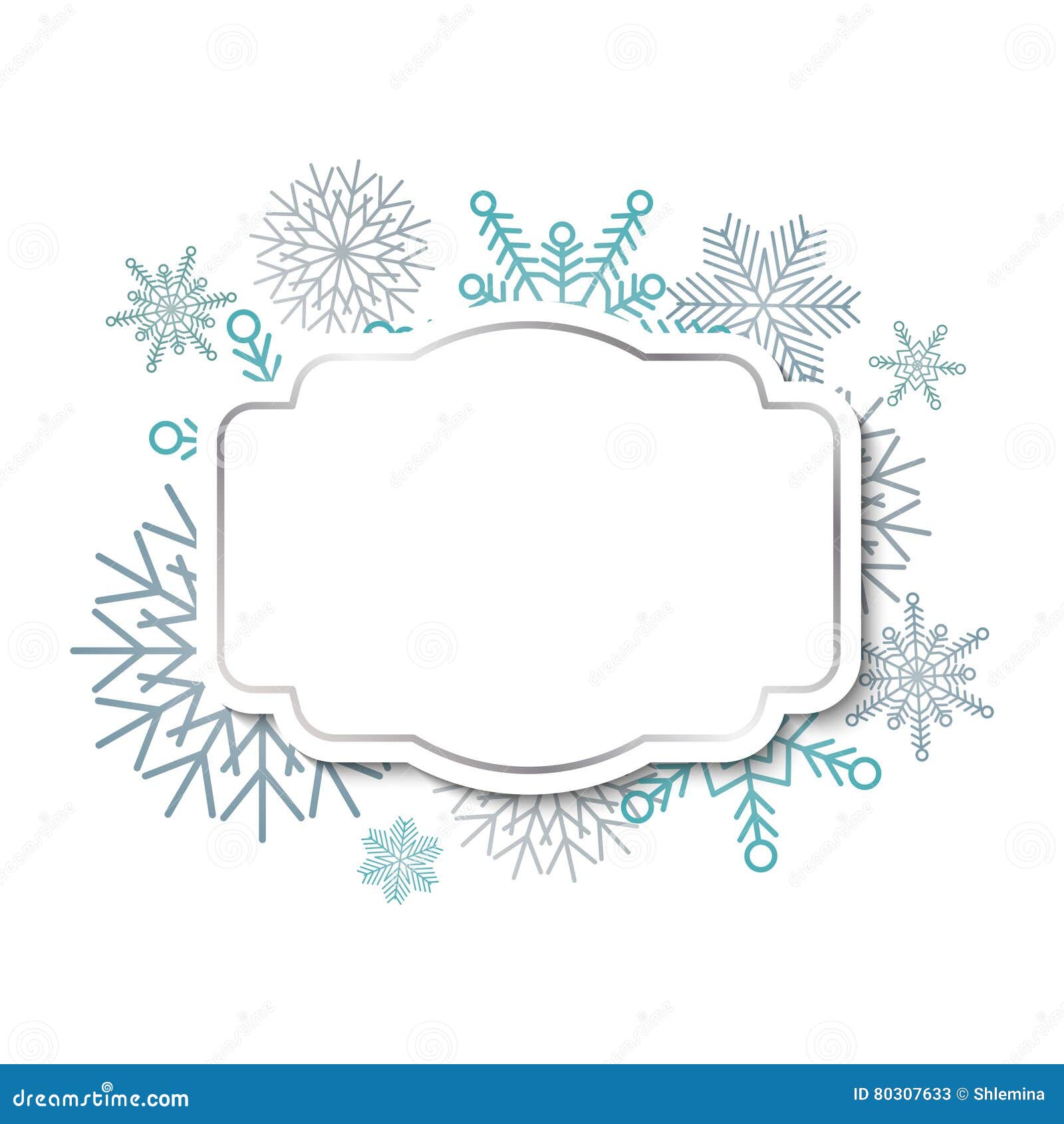 Winter Vintage Label on Snowflakes Background Stock Vector ...