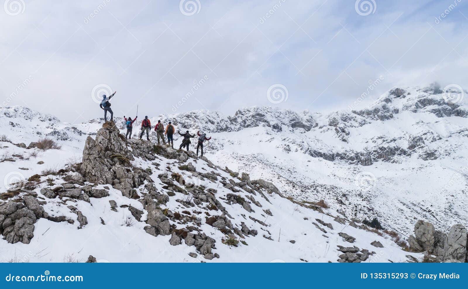 Group Climbers Summit Adventures and Achievements Stock Image - Image ...