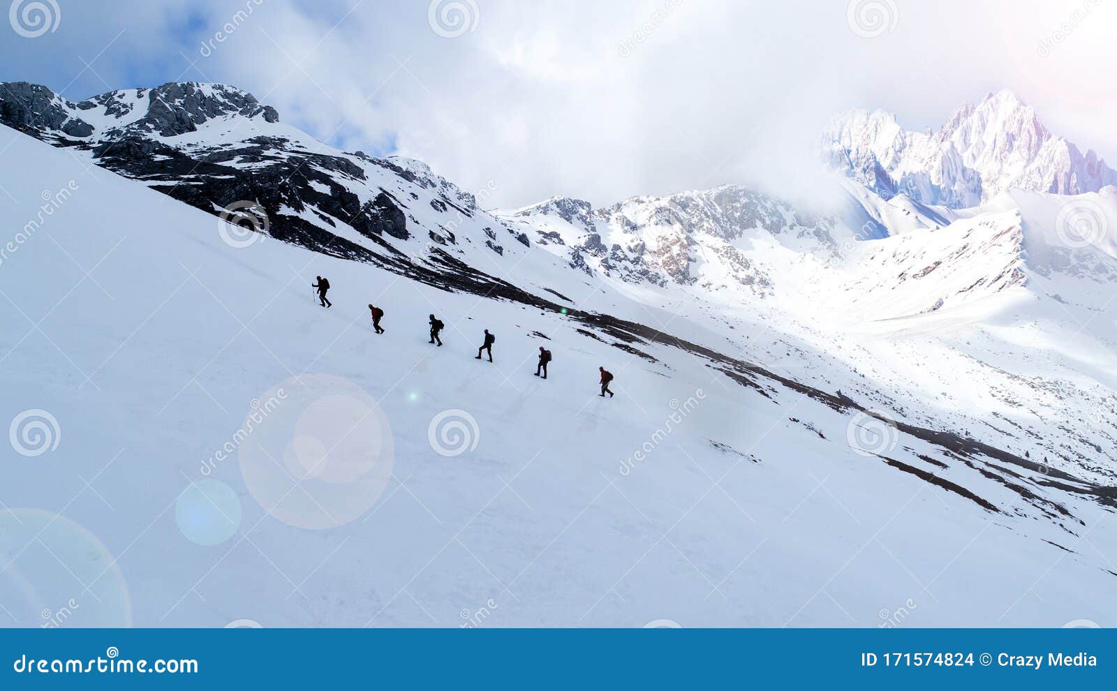 Winter Walk in High, Sharp and Difficult Mountains Stock Photo - Image ...