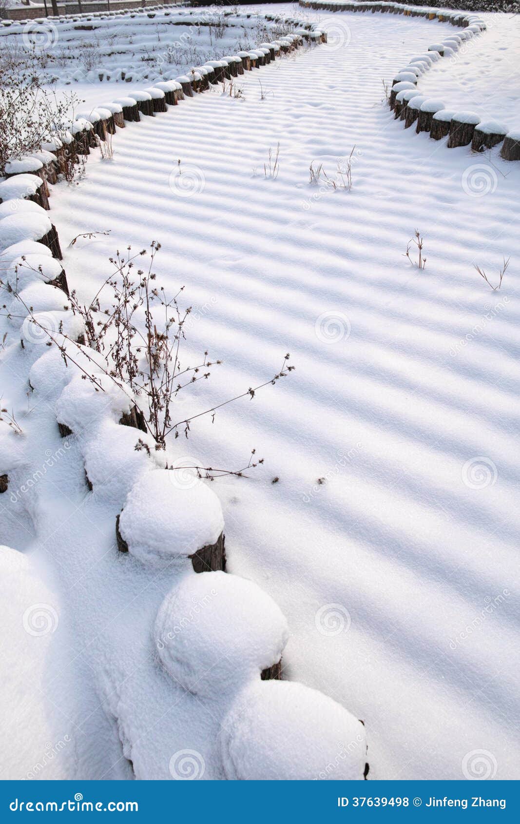 Winter walkway stock photo. Image of footway, winter - 37639498