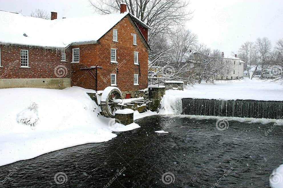 Winter water mill stock photo. Image of famous, rotate - 17256130