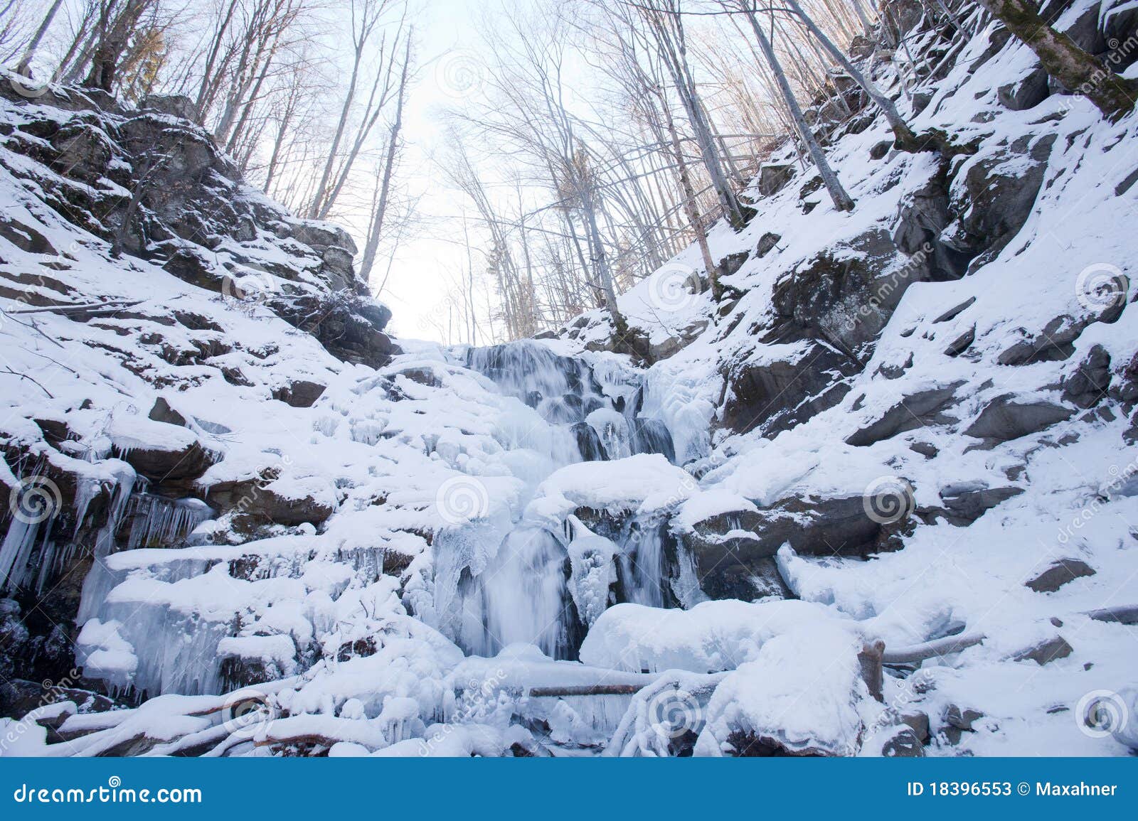 Winter waterfall stock image. Image of river, sunshine - 18396553