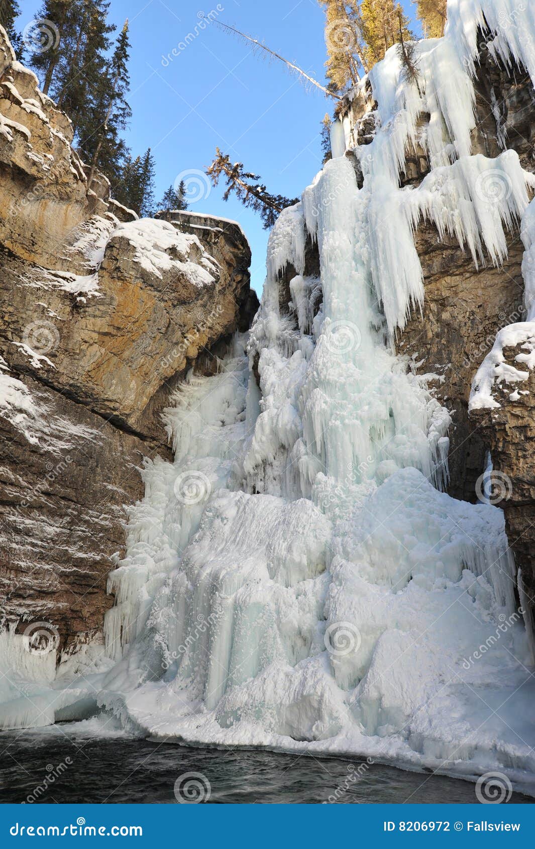 Winter waterfall stock photo. Image of steam, scenery - 8206972