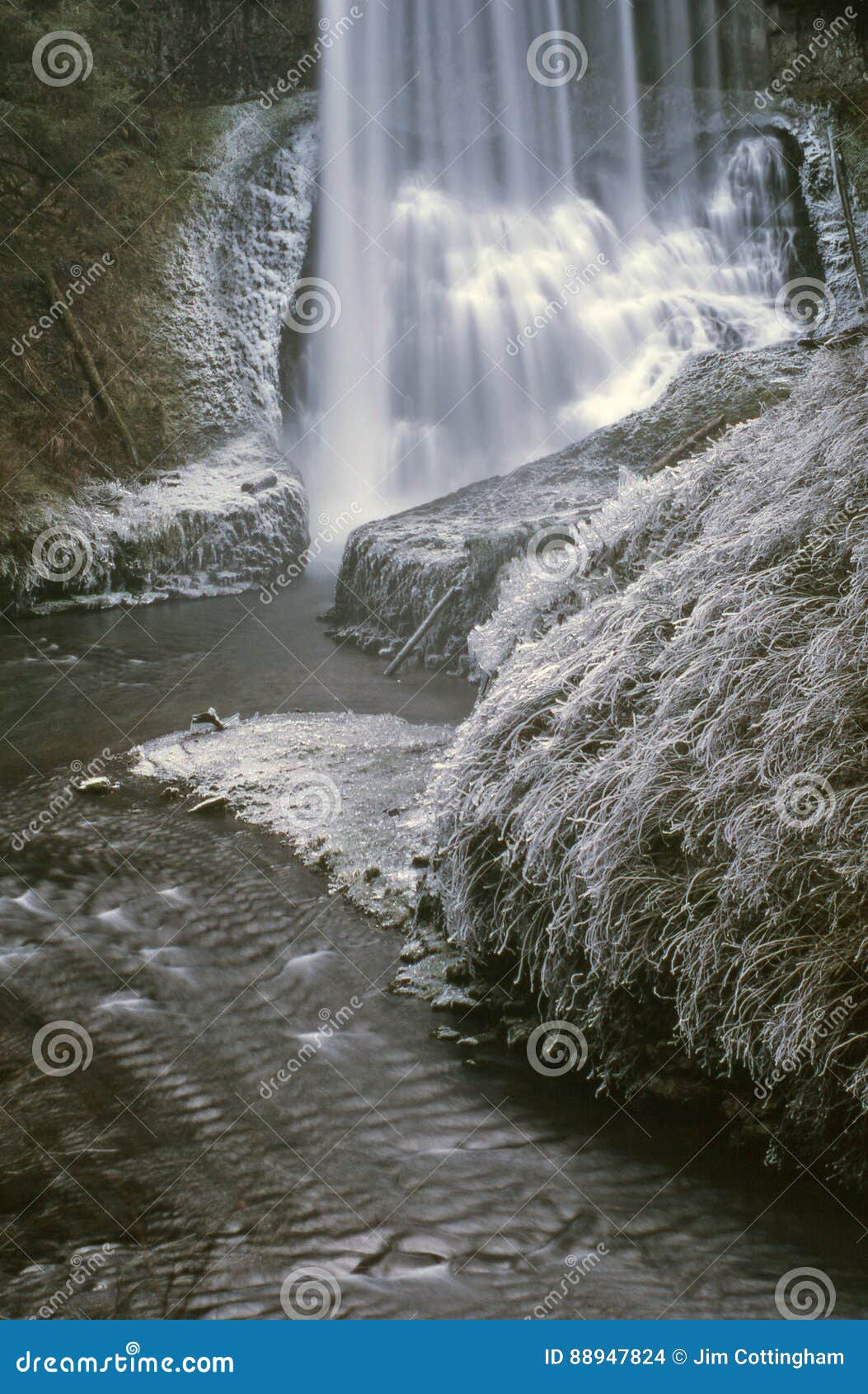 Winter Waterfall stock photo. Image of cool, shimmering - 88947824