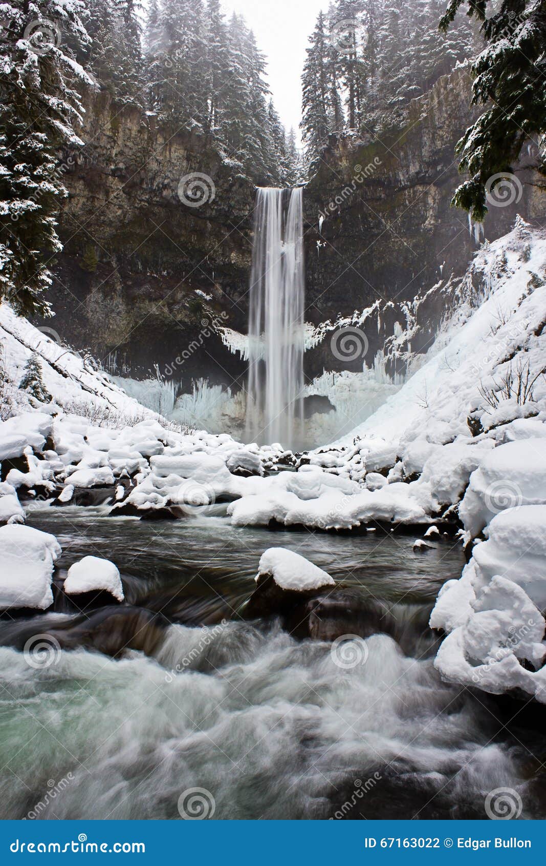 Winter Waterfall stock photo. Image of waterfall, rock - 67163022